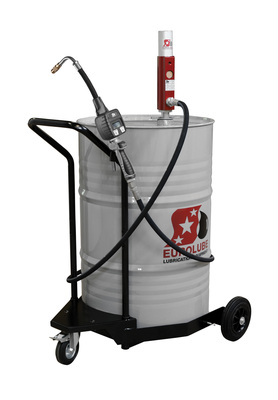 Mobile oil dispenser for 208 l drums, with meter - Eurolube Equipment