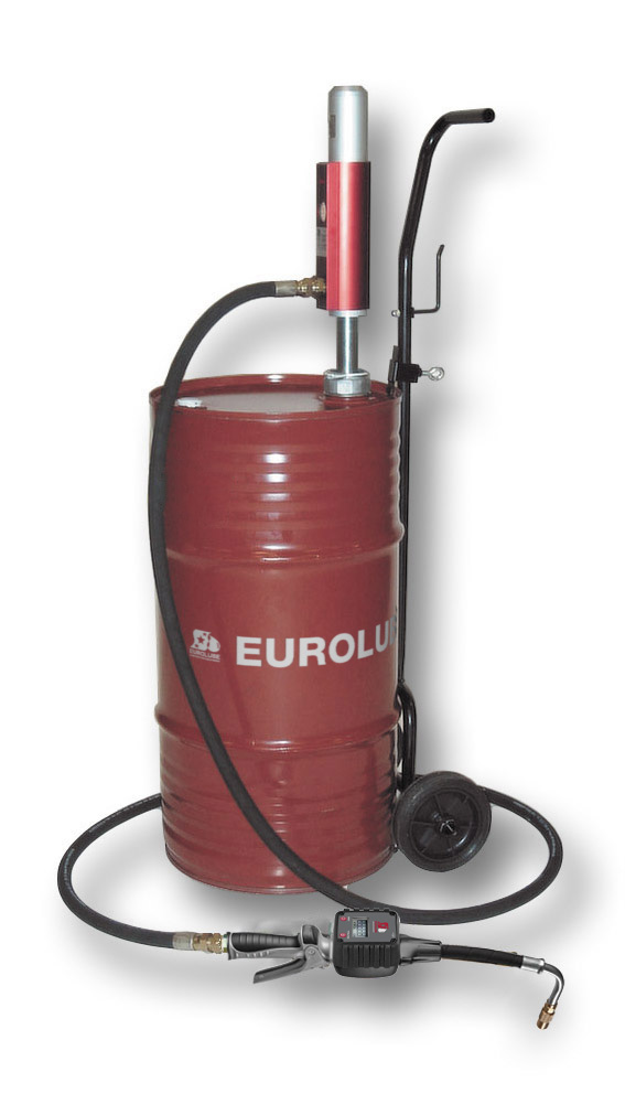 Mobile oil dispenser for 60L drum with digital meter - Eurolube Equipment
