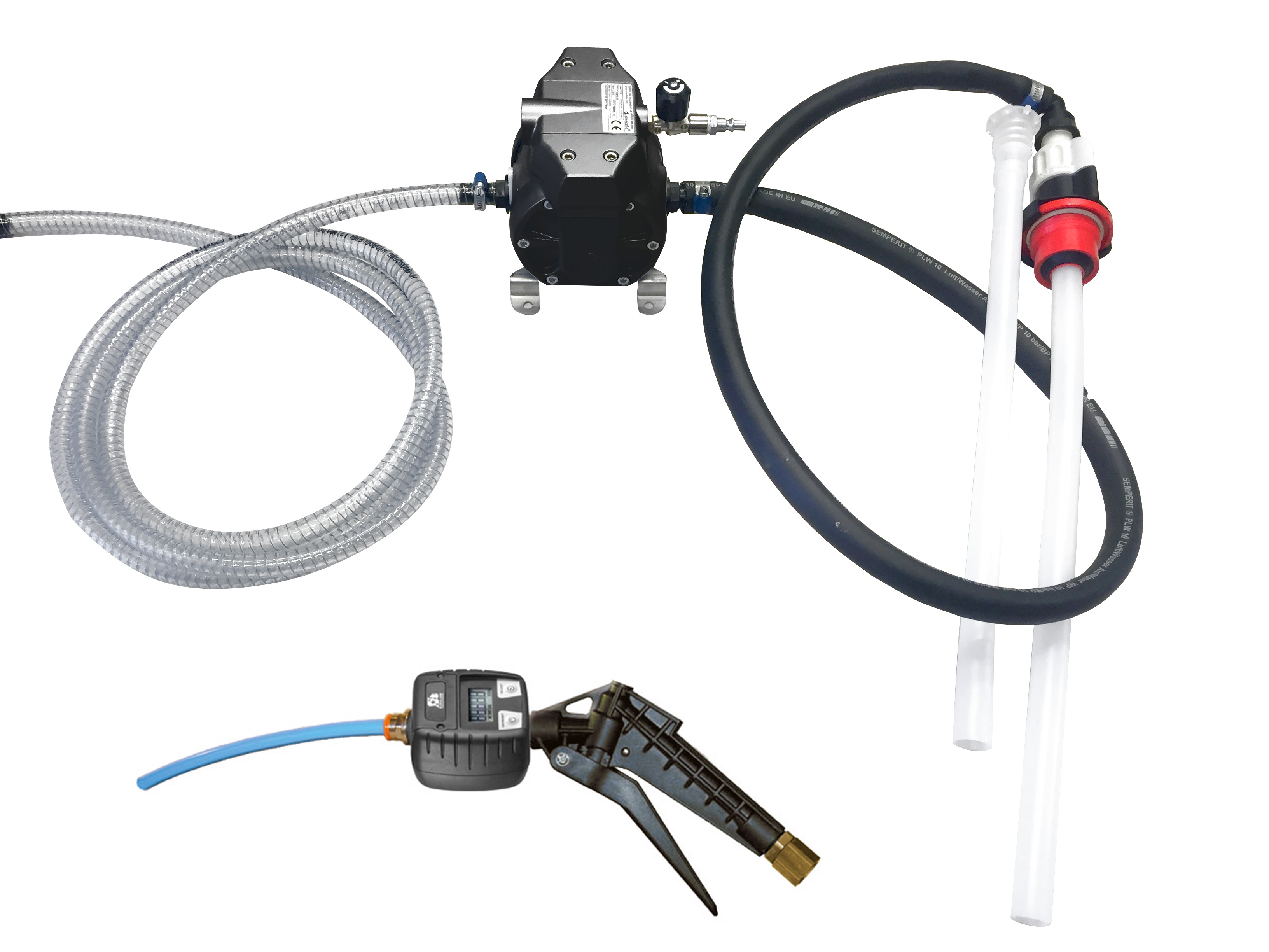 AdBlue® filling kit diaphragm pump for 208 l drum or IBC, incl valve ...